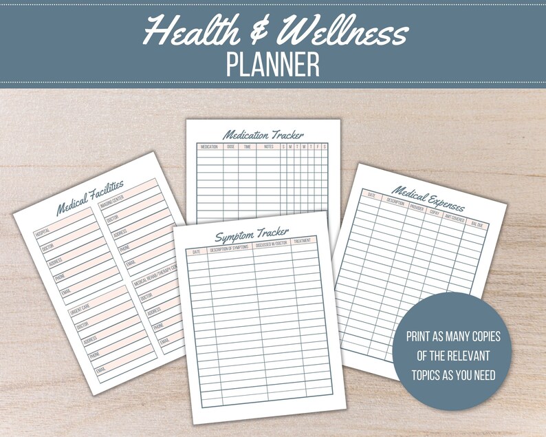 Health and Wellness Planner Printable | Etsy