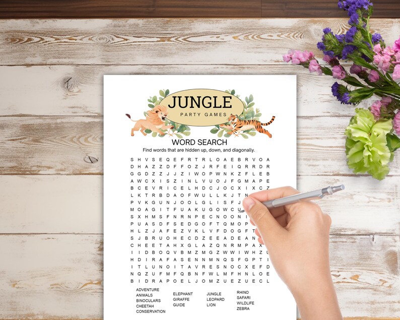 Jungle Birthday Games, Printable Classroom Activities (PDF) - Etsy