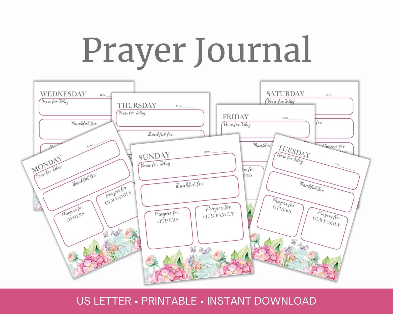 Daily Prayer Journal, Printable Daily Devotional Routine, Mindful ...