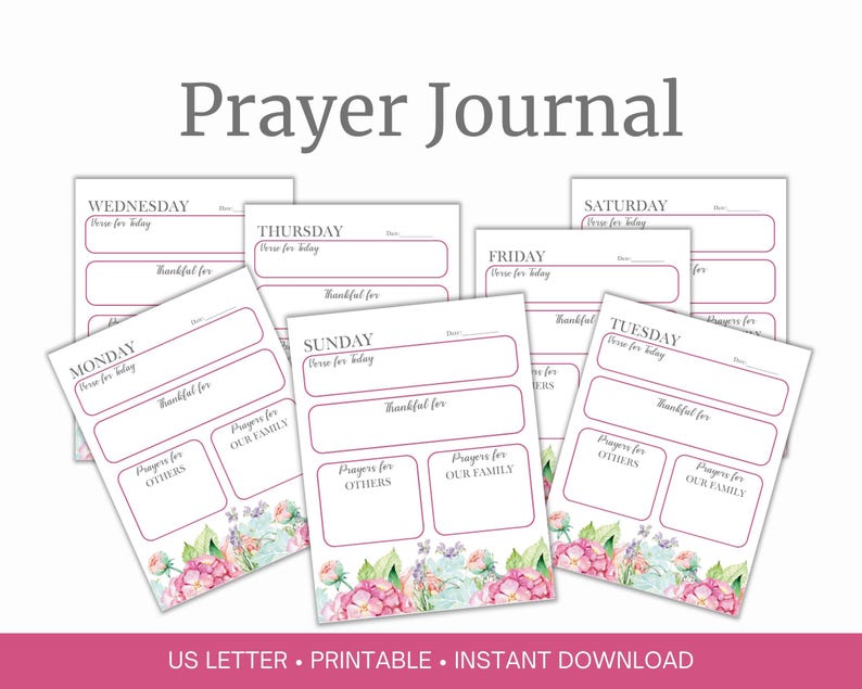 Daily Prayer Journal, Printable Daily Devotional Routine, Mindful ...