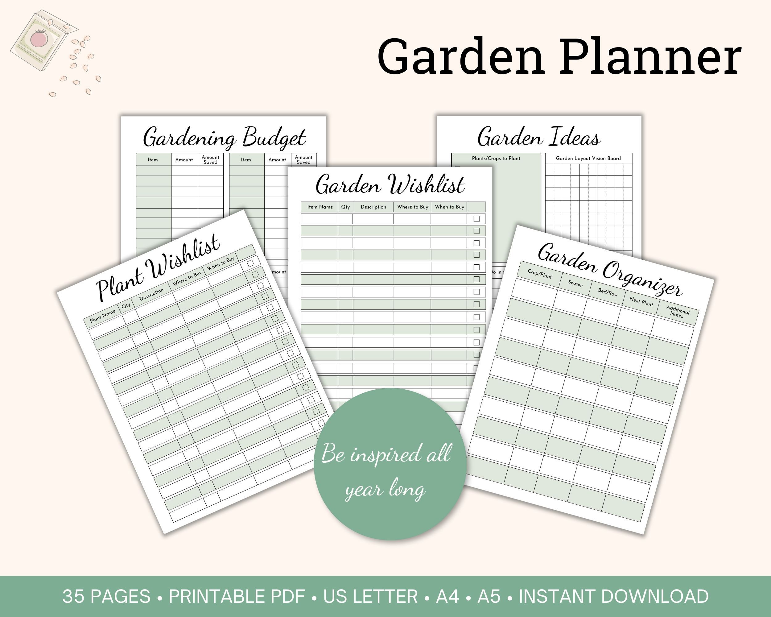 Printable Garden Organizer