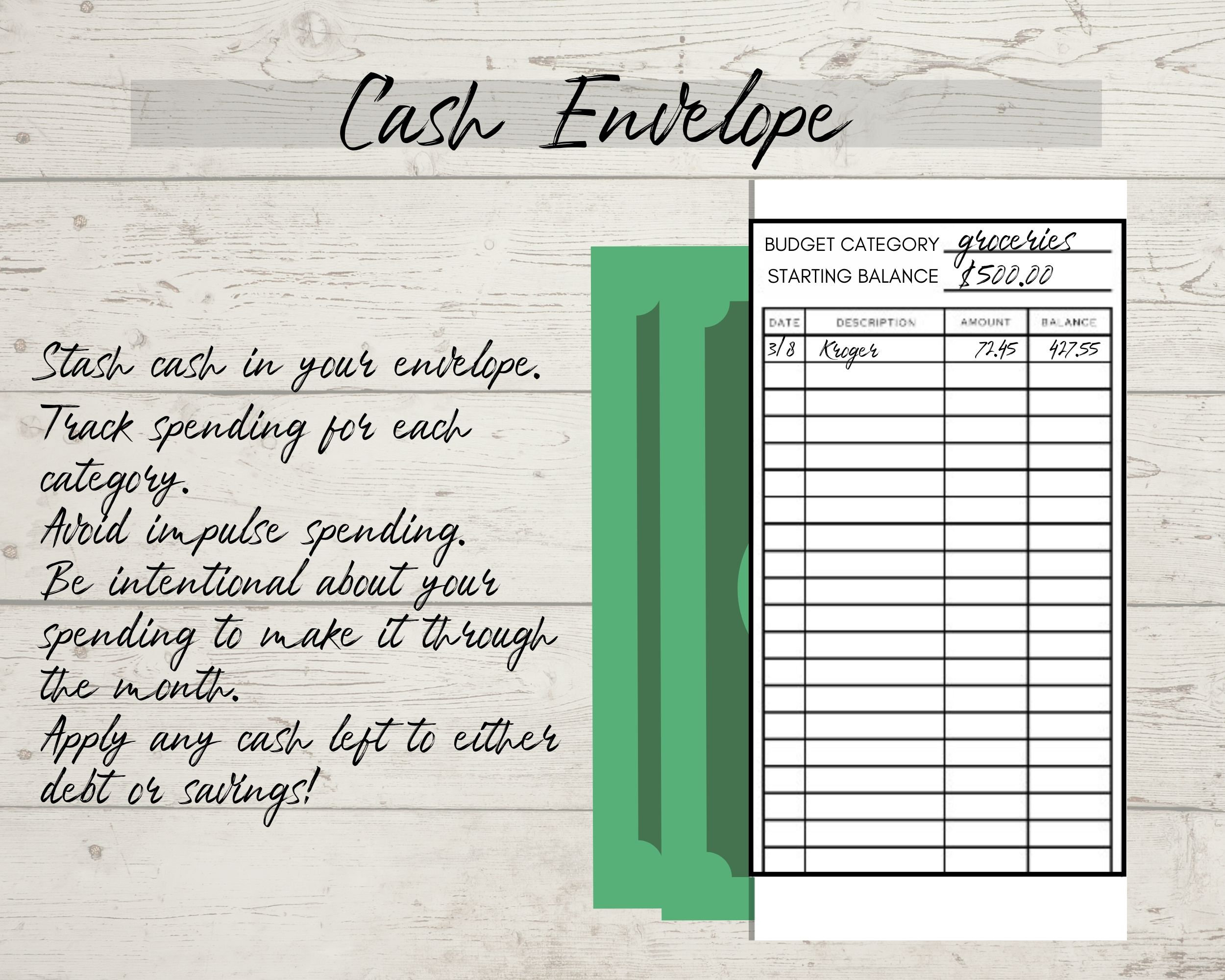 Cash Envelope Printable Template, Cash Stuffing, Printable Cash ...