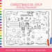 Christmas in July Printable Activity Sheet for Kids, Coloring Sheet ...
