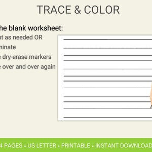 Alphabet Tracing & Coloring Workbook, Ages 4-6 (PDF) - Etsy