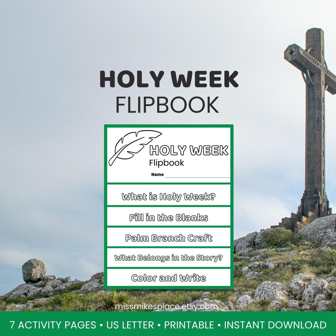 Holy Week Printable Flip Book Activity for Ages 6-9, Instant Download ...