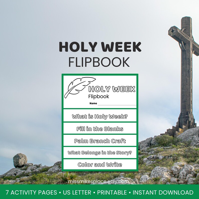 Holy Week Printable Flip Book Activity for Ages 6-9, Instant Download ...