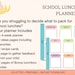 Weekly School Lunch Planner Printable, Meal Planner for Kids, Kids ...