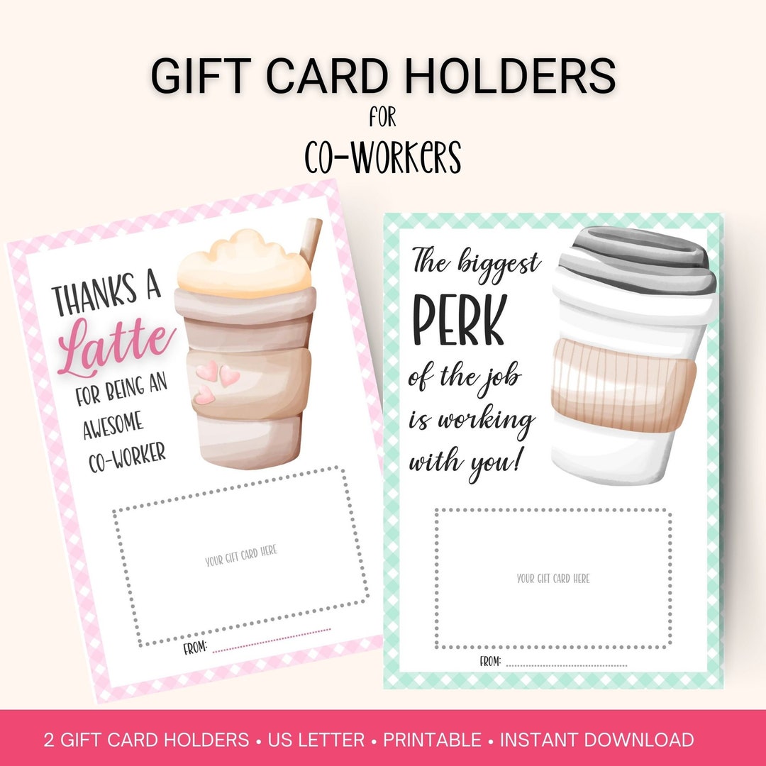 Gift Card Holder for Co-workers, Printable Gift Card Holder, Co-worker ...