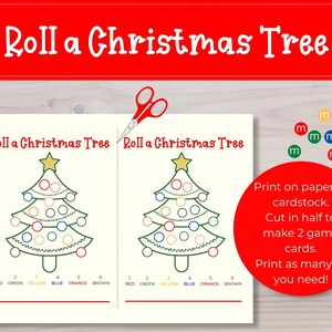 Christmas Games, Roll a Christmas Tree Printable Game for Kids - Etsy
