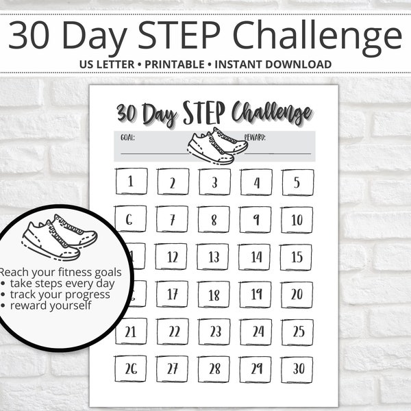 Walking Challenge Template - Etsy