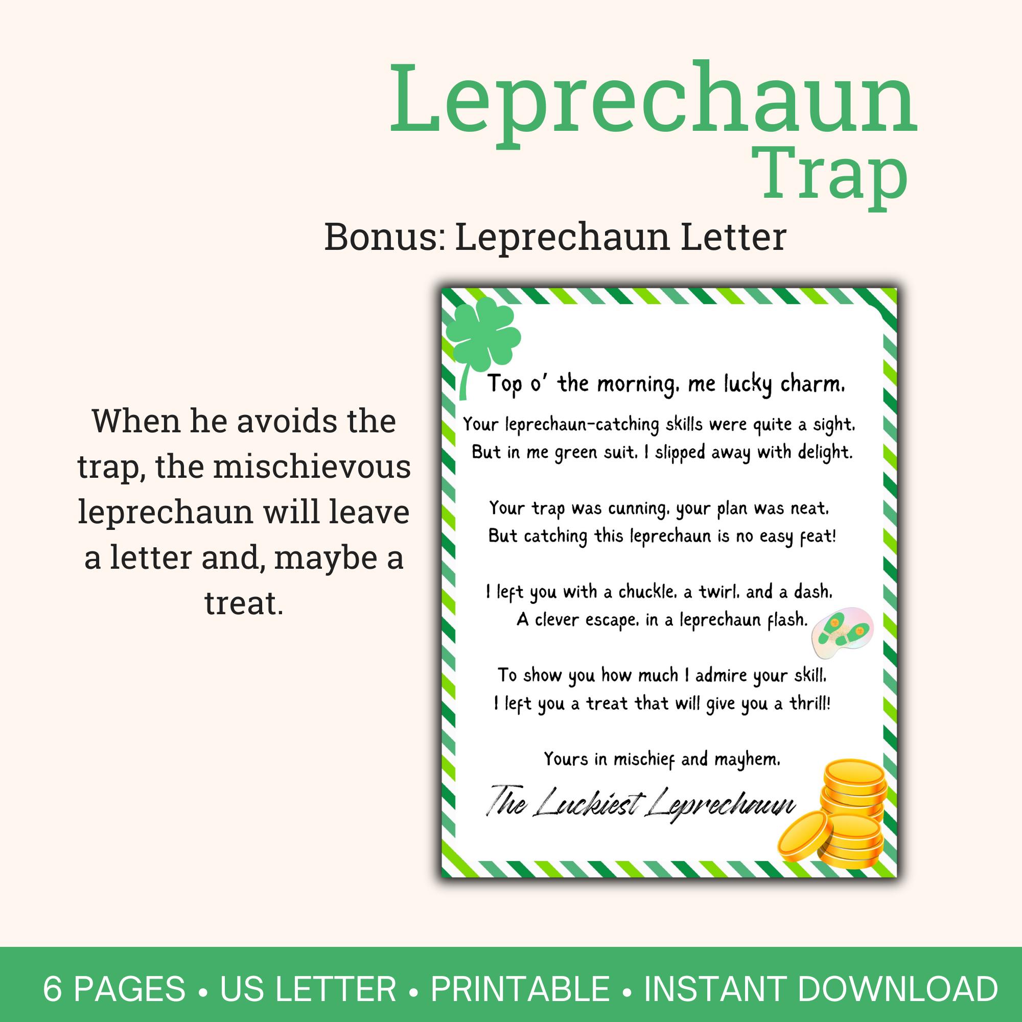 Leprechaun Trap Printable, Leprechaun Trap Kit for Kids, St Patrick's ...