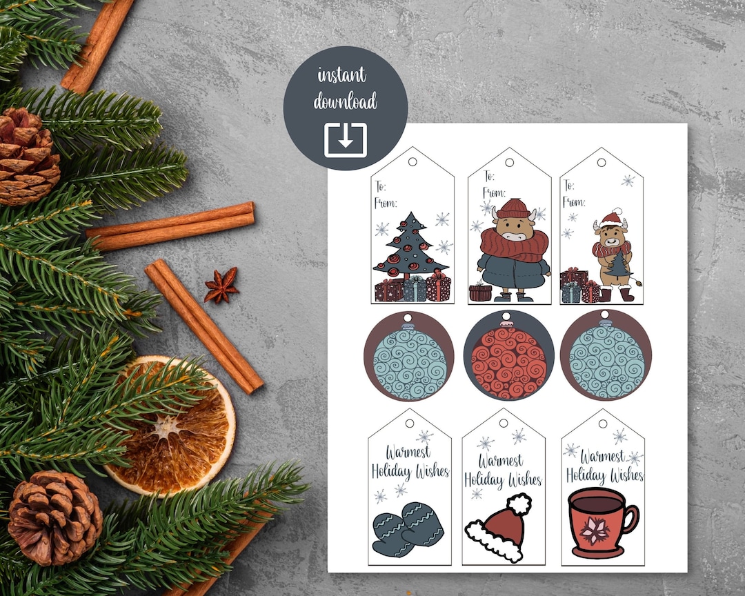 Hygge-inspired Gift Tags Printable Christmas Gift Cards - Etsy