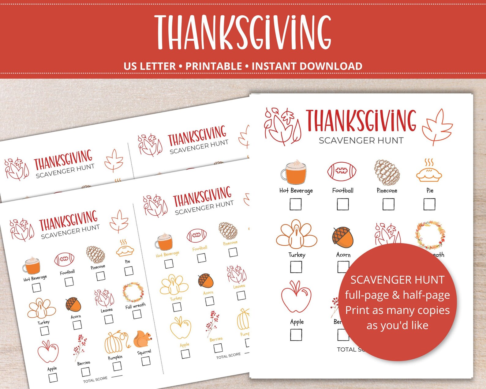 Thanksgiving Day Scavenger Hunt Printable Friendsgiving - Etsy