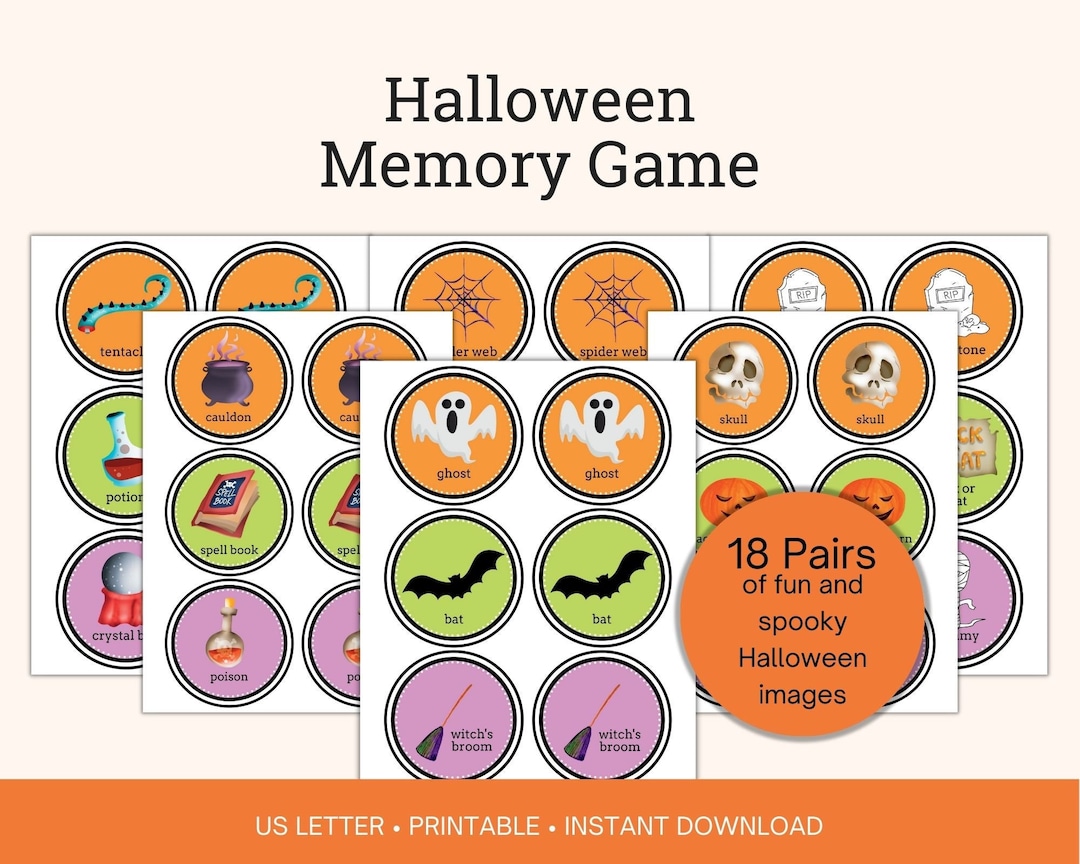 Halloween Memory Game | Printable Party Games | Family Games ...
