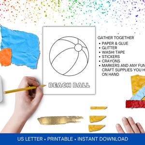 Torn Paper Craft Printable, 10 Summer Designs (PDF) - Etsy