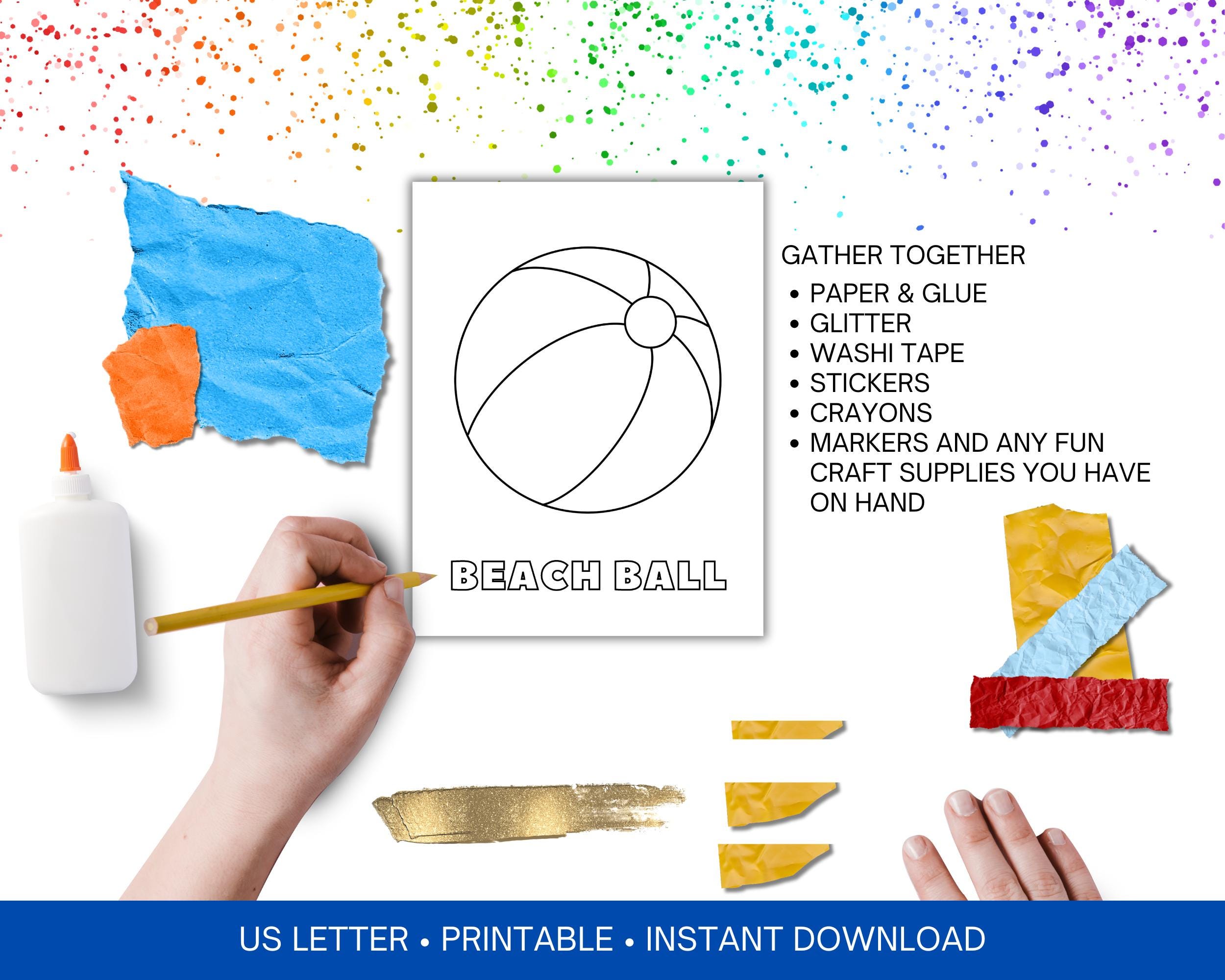 Torn Paper Craft Printable, Summer Craft for Daycare, Preschool, Sunday ...