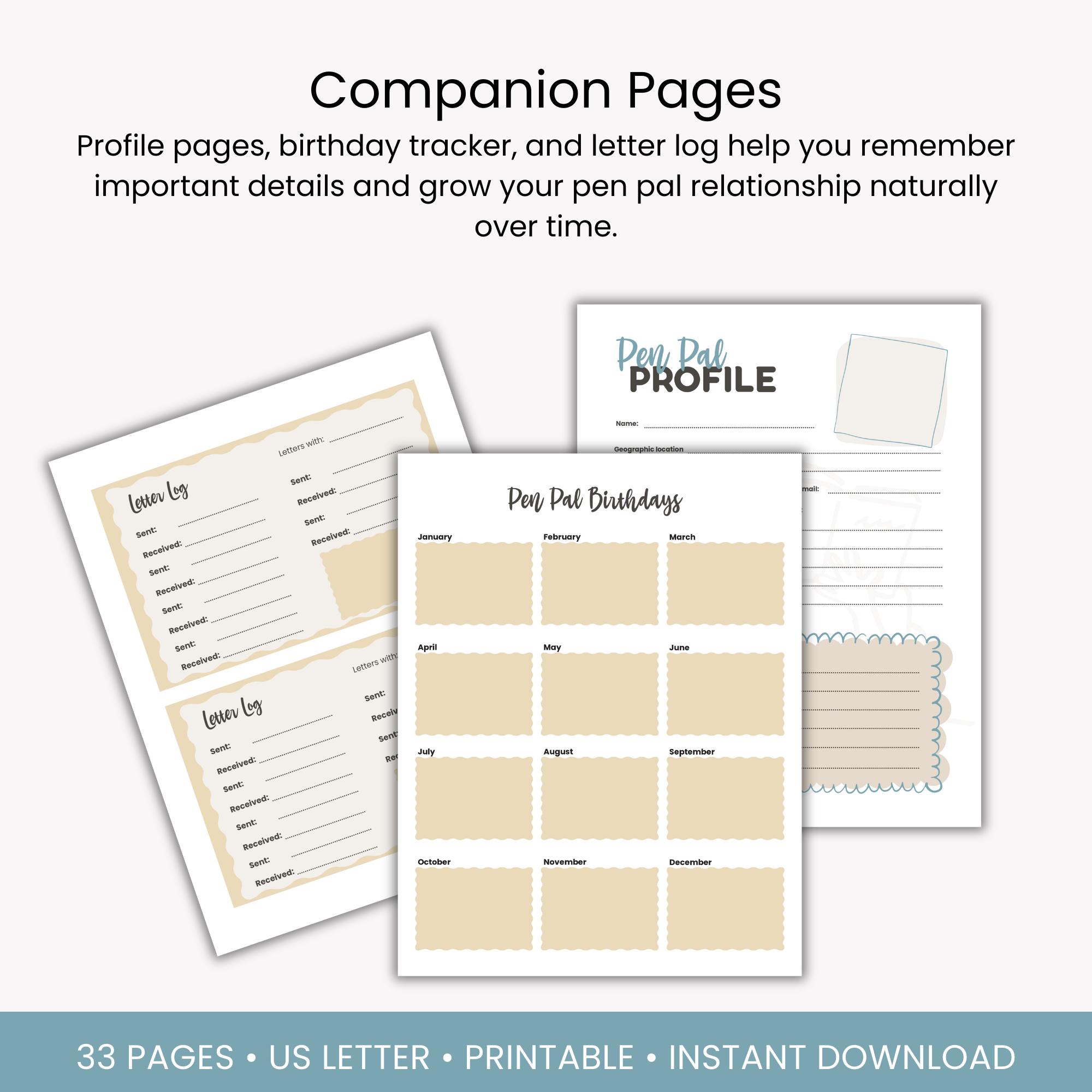 Pen Pal Printable Starter Kit, Stationery Bundle for Letter Writing - Etsy