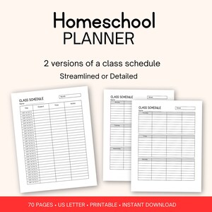 Printable Homeschool Planner, Curriculum Organizer (US Letter PDF) - Etsy