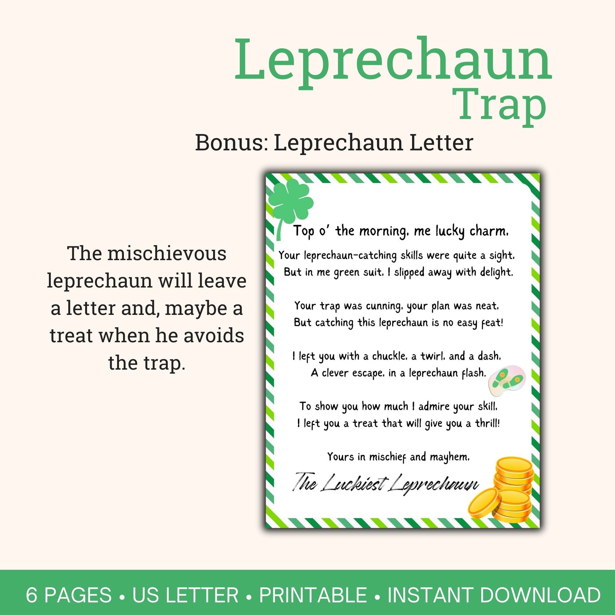Leprechaun Trap Printable, Leprechaun Trap Kit for Kids, St Patrick's ...