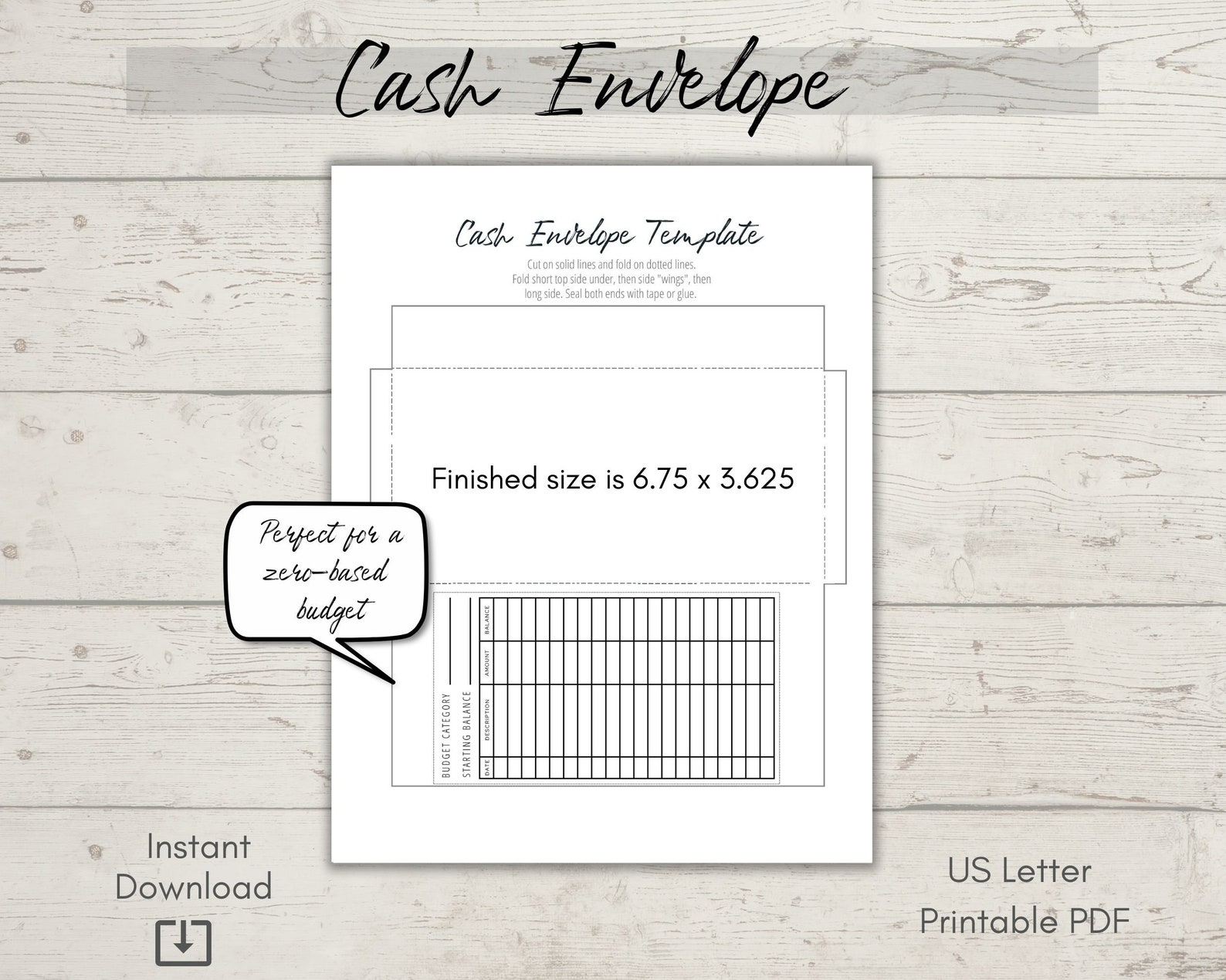 Cash Envelope Printable Template, Cash Stuffing, Printable Cash ...
