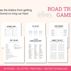 Road Trip Games Printable for Kids | Car Games | Kids Travel Games ...