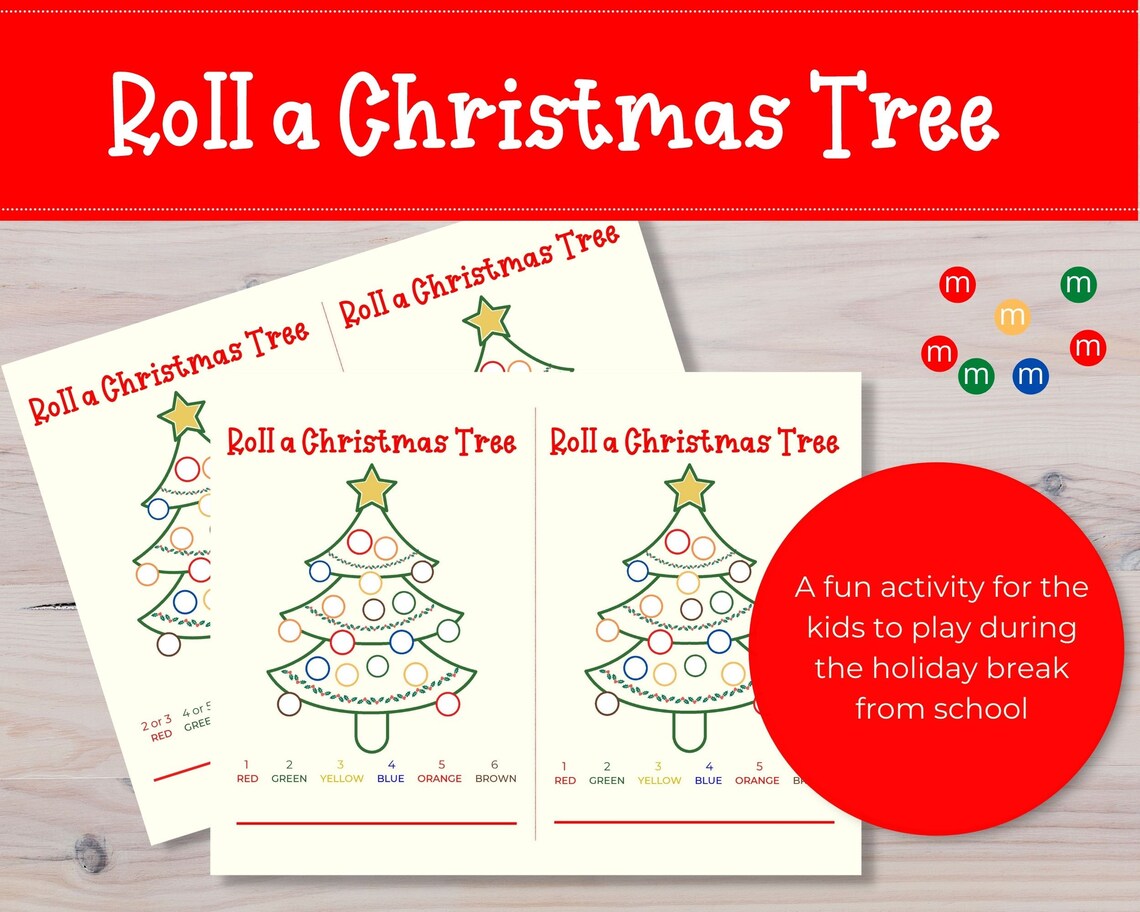 Christmas Games Roll a Christmas Tree Printable Game for Kids - Etsy