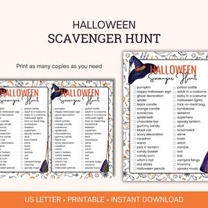 Halloween Scavenger Hunt Printable Game for Outdoor Parties, Home ...