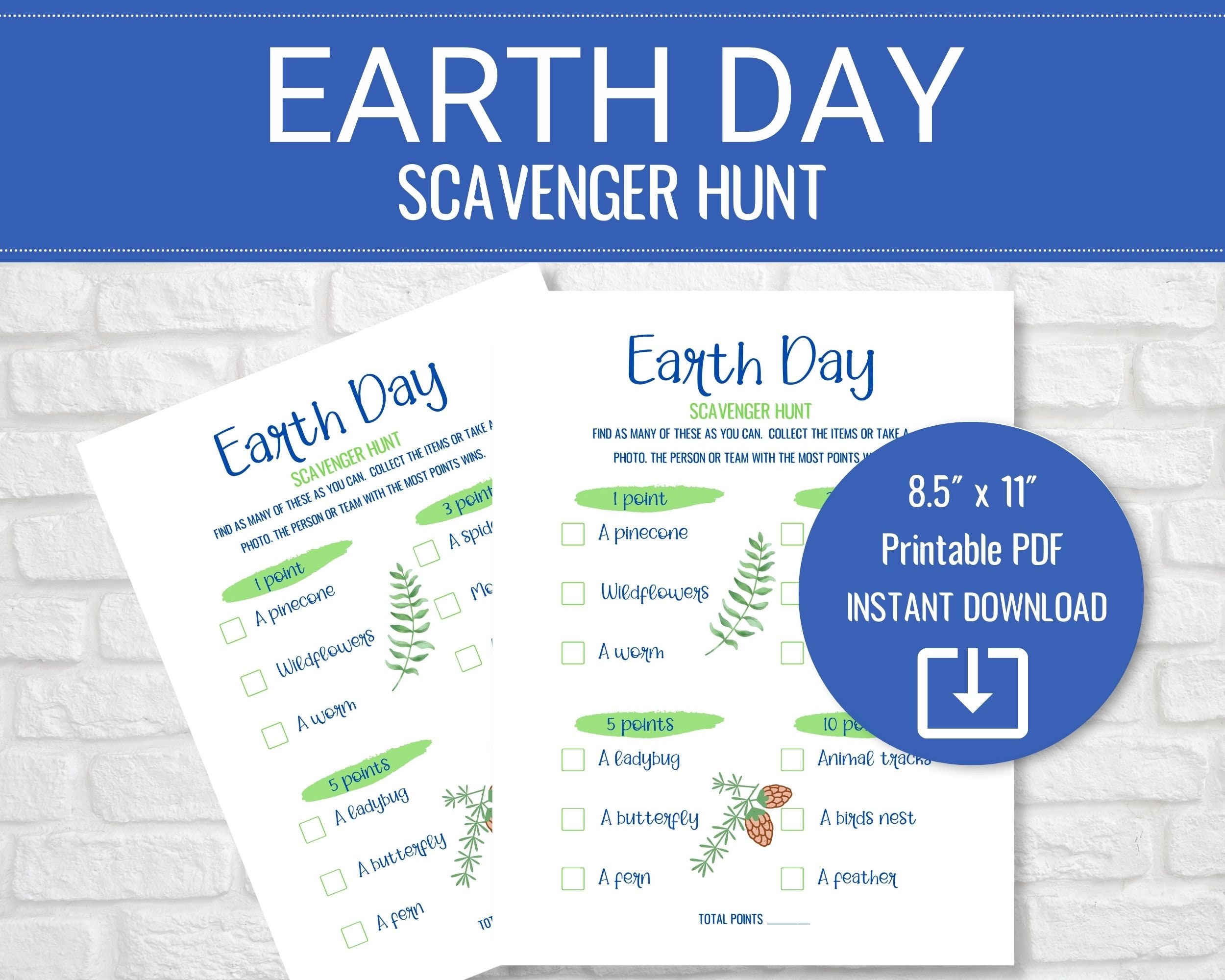 Earth Day Scavenger Hunt Printable, Nature Scavenger Hunt, Earth Day ...