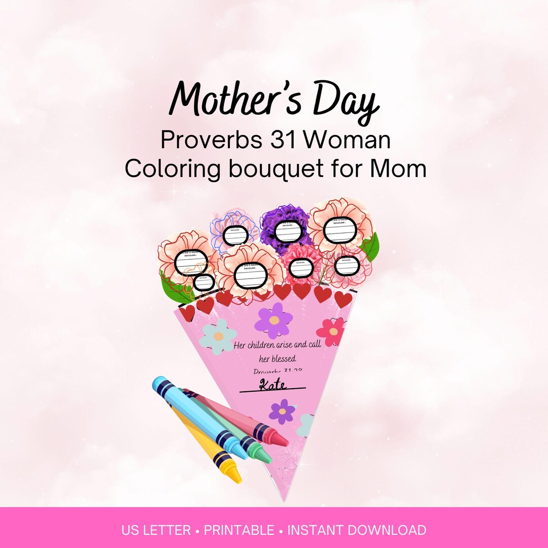 Proverbs 31 Woman Printable Mother's Day Craft for Kids, Christian ...