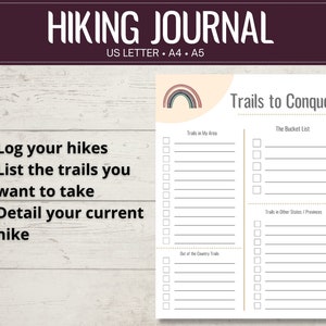 Hiking Journal, Backpacking Diary, Printable PDF - Etsy