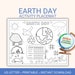 Earth Day Activity Placemat Printable for Kids, Activity for Kids ...