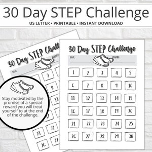 30 Day Step Challenge Printable, Fitness Challenge Printable, Walking ...