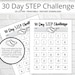 30 Day Step Challenge Printable, Fitness Challenge Printable, Walking ...