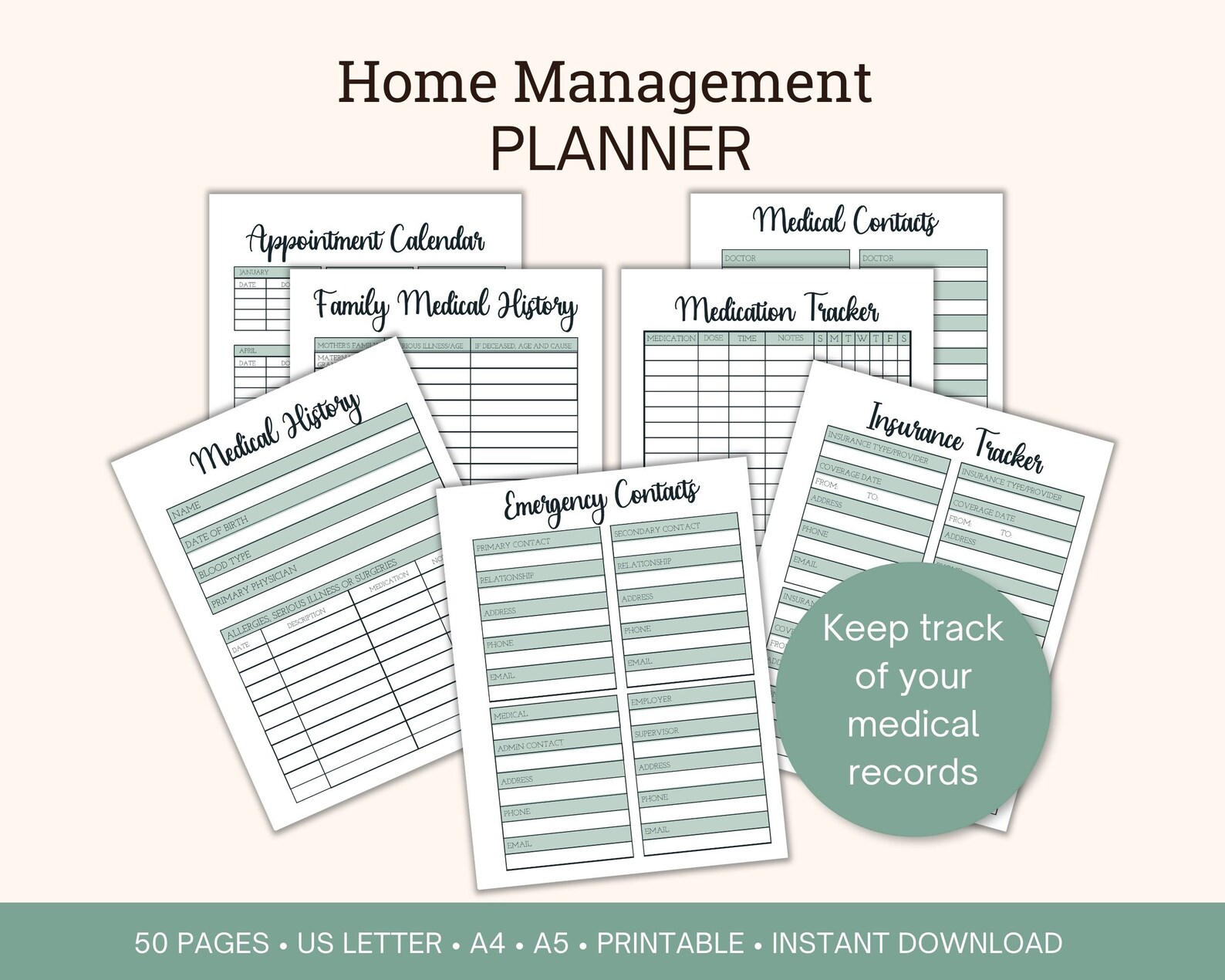 Home Management Binder Printable, Household Binder, Emergency Binder ...