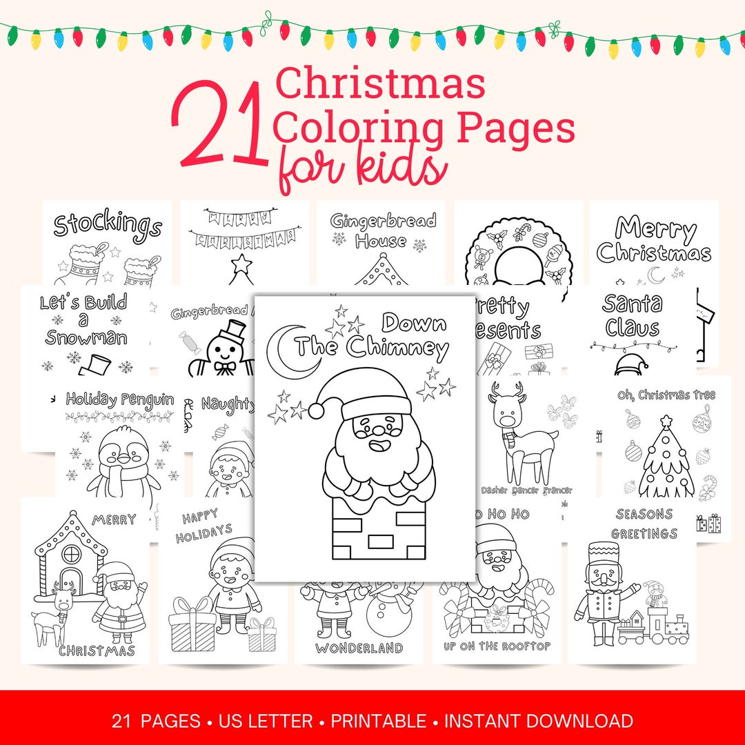 21 Christmas Coloring Sheets for Kids, Christmas Printable Coloring ...