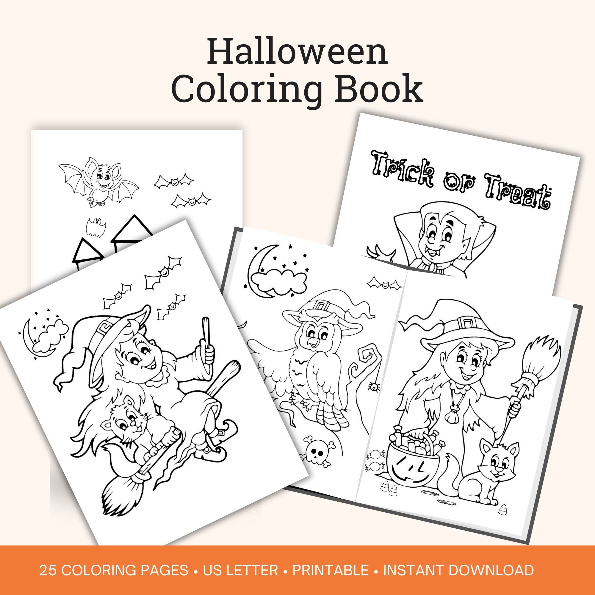 Halloween Printable Coloring Pages, Halloween Coloring Sheets ...