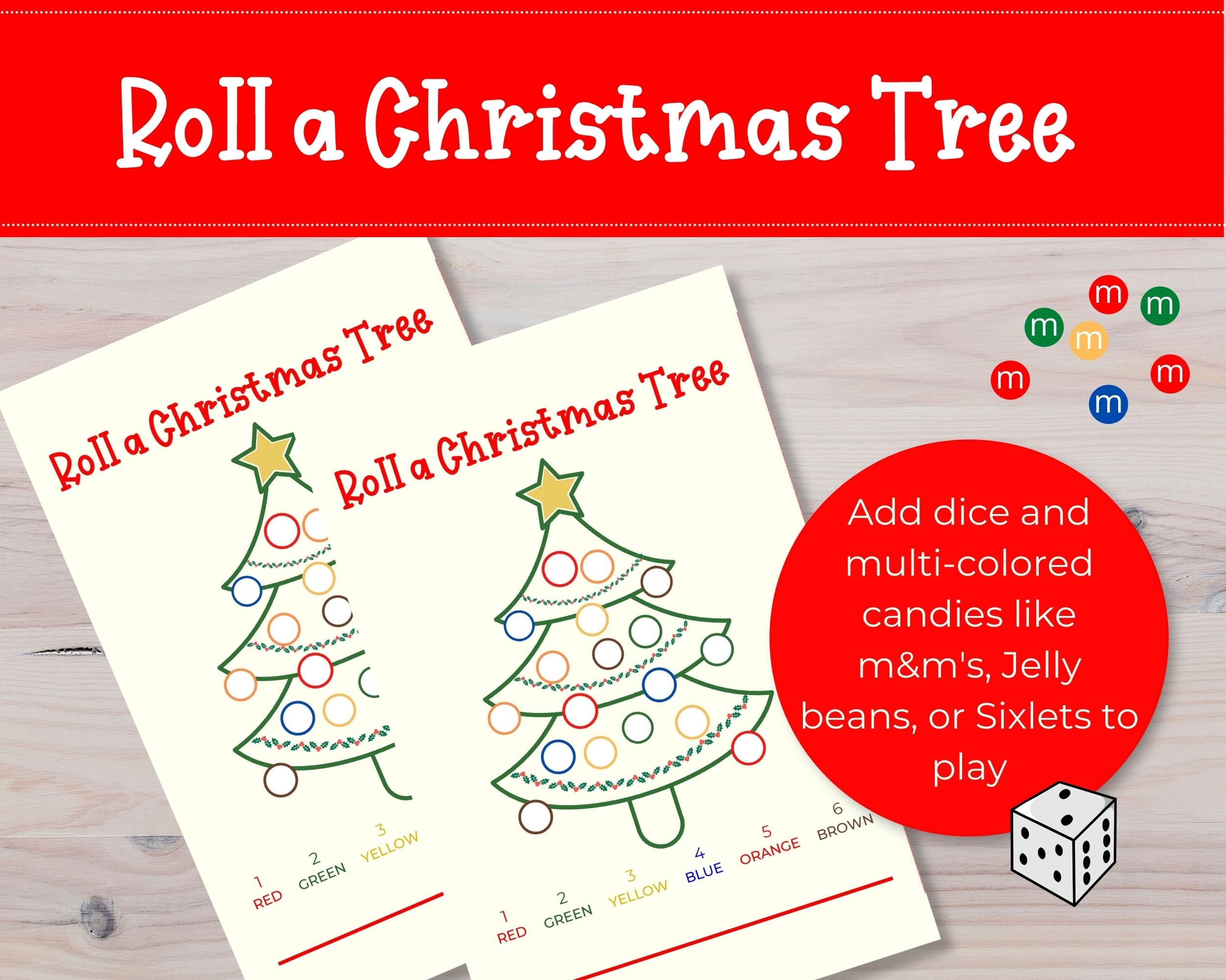 Christmas Games, Roll a Christmas Tree Printable Game for Kids - Etsy
