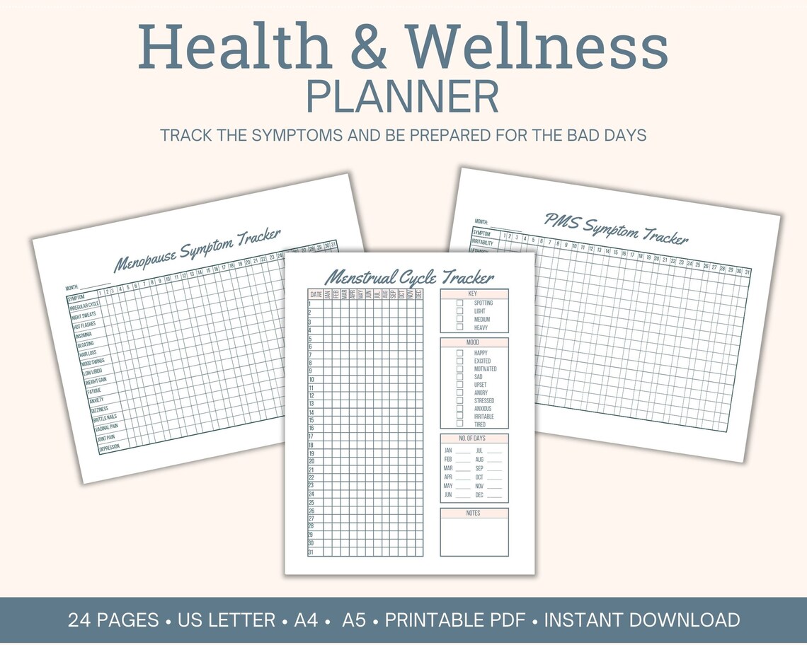 Health and Wellness Planner Printable, Health Care Binder, Medical ...