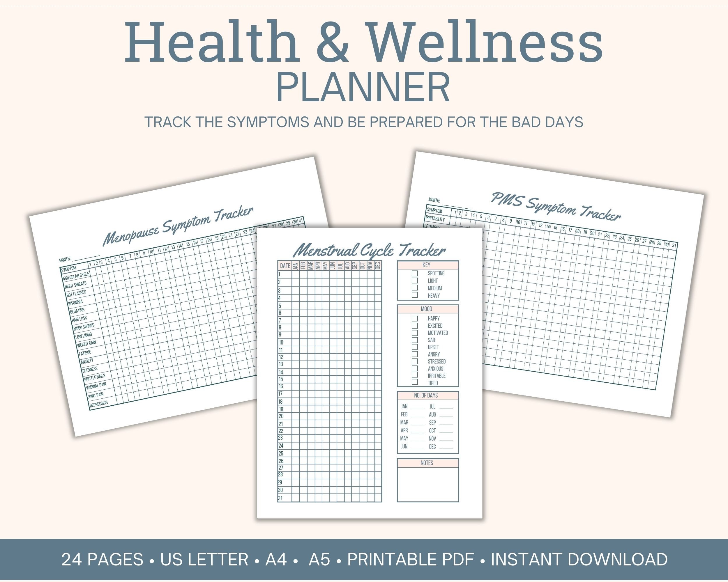 Health and Wellness Planner Printable, Health Care Binder, Medical ...