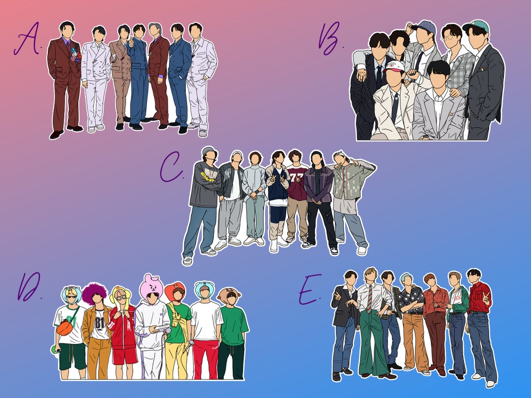 BTS Stickers | Group Sticker Pack #2 - Etsy