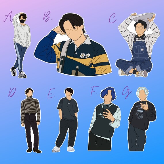 BTS Stickers Jungkook Sticker Pack 1 - Etsy