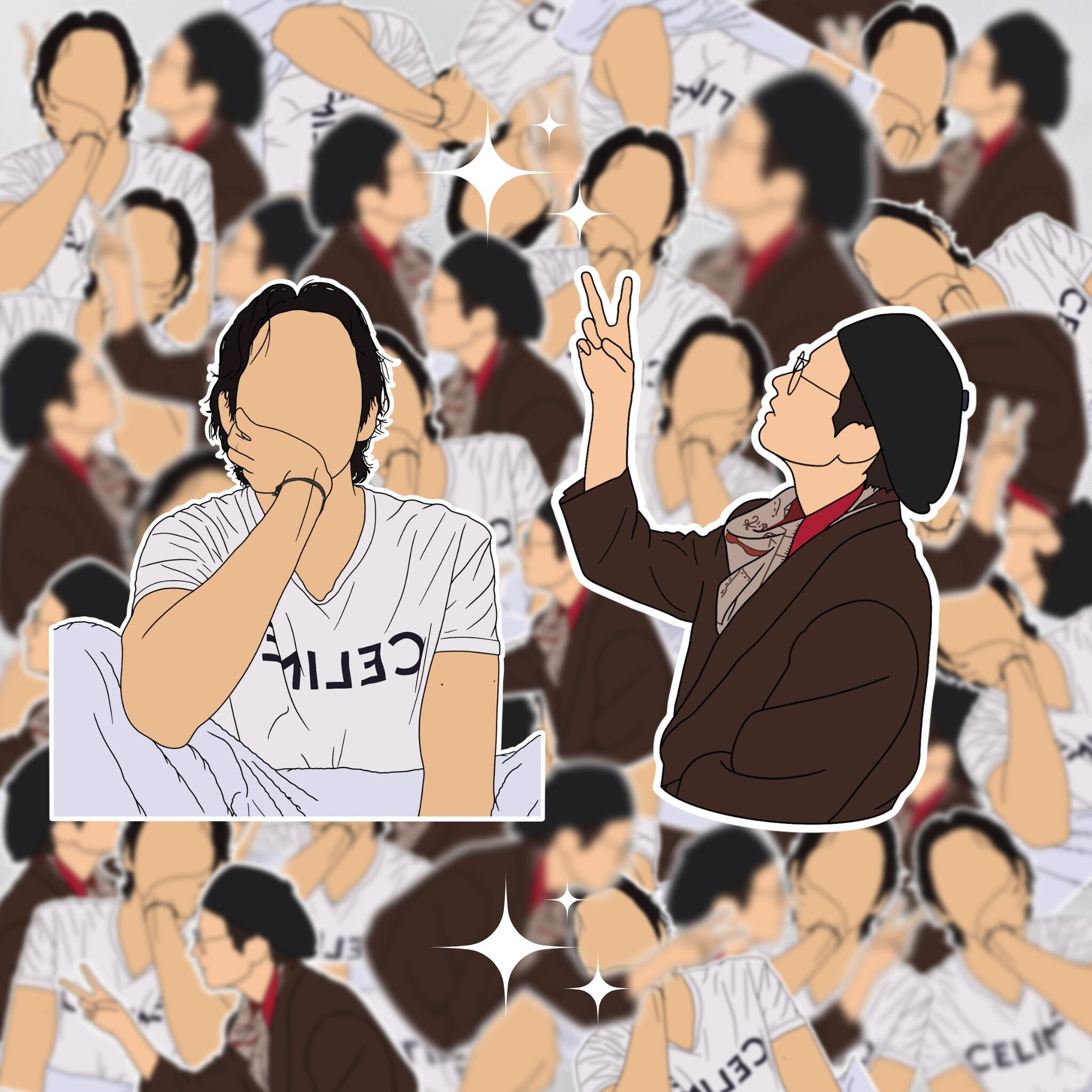 BTS Stickers Taehyung V Sticker Pack 1 - Etsy