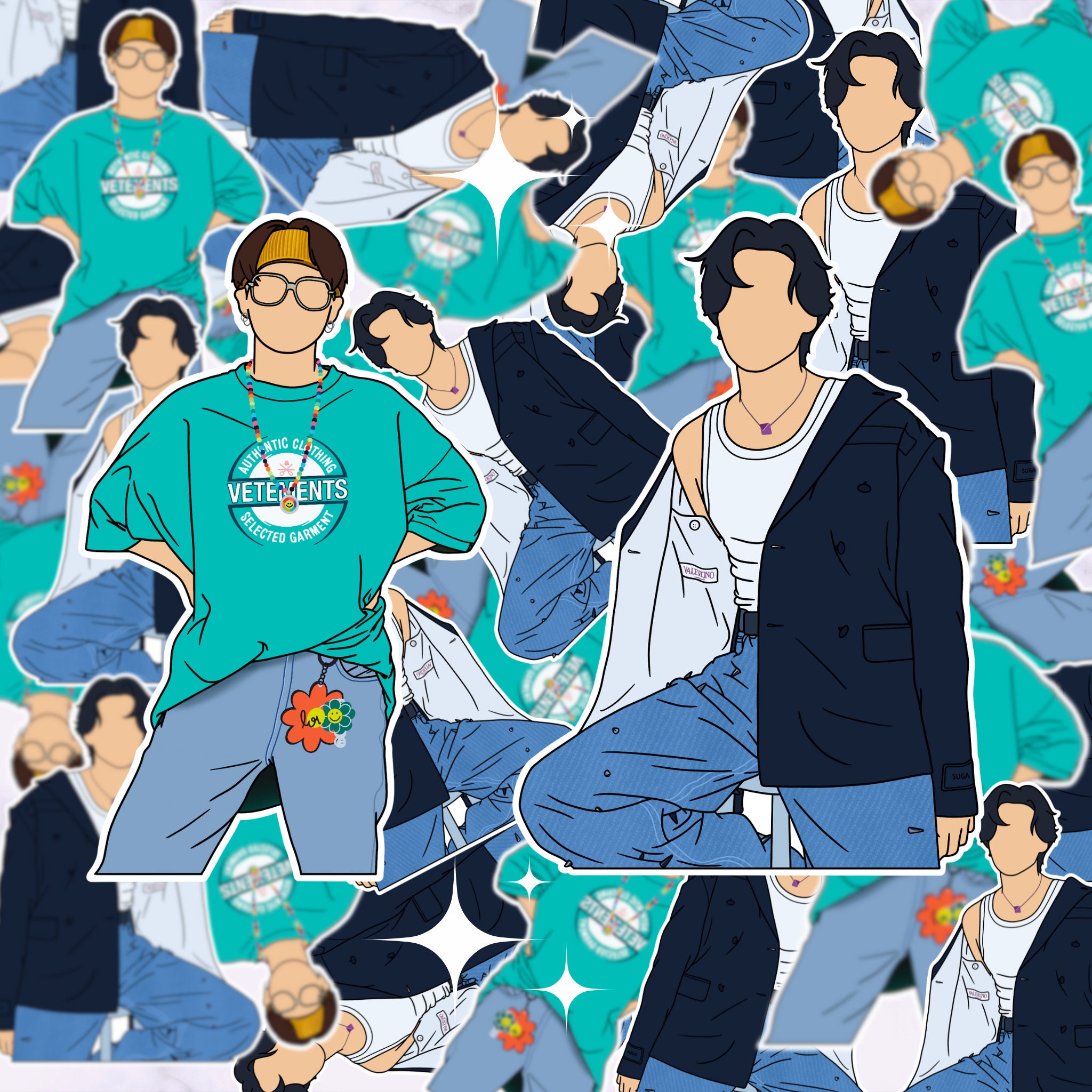 BTS Stickers Suga Sticker Pack 2 - Etsy