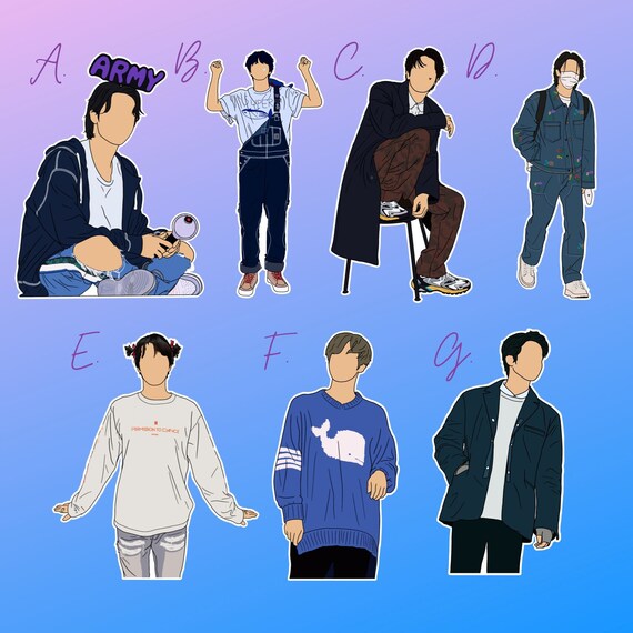 BTS Stickers Jin Sticker Pack 1 - Etsy