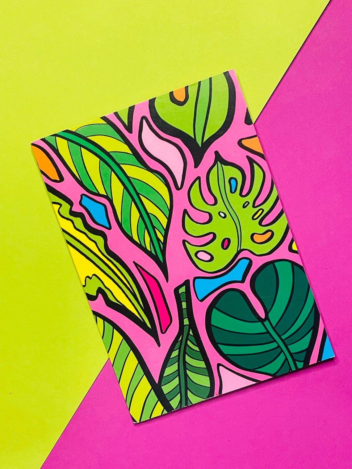 Pink Tropical Card - Etsy