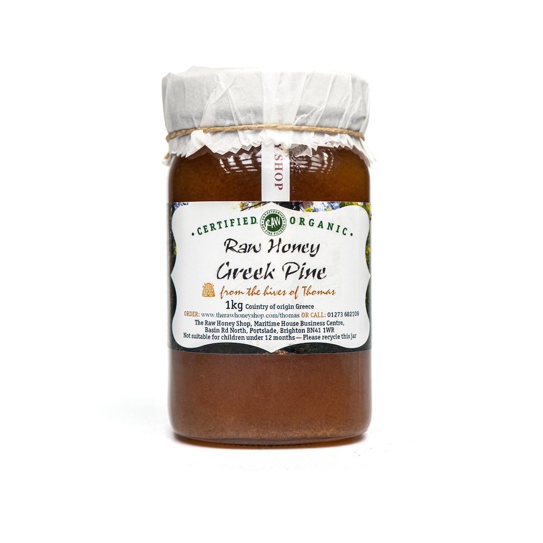 Greek Pine Raw Honey Certified Organic Natural, Pure & Unprocessed ...