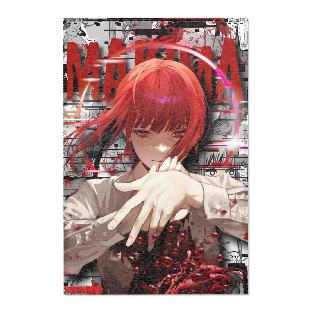 Vibrant Makima Area Rug - Anime Home Decor, Living Room Accent, Unique ...