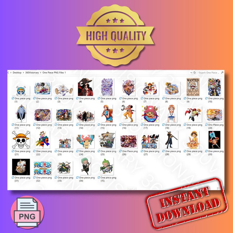 One Piece PNG Bundle | 35 Anime PNG Files | Luffy Clipart Pack ...