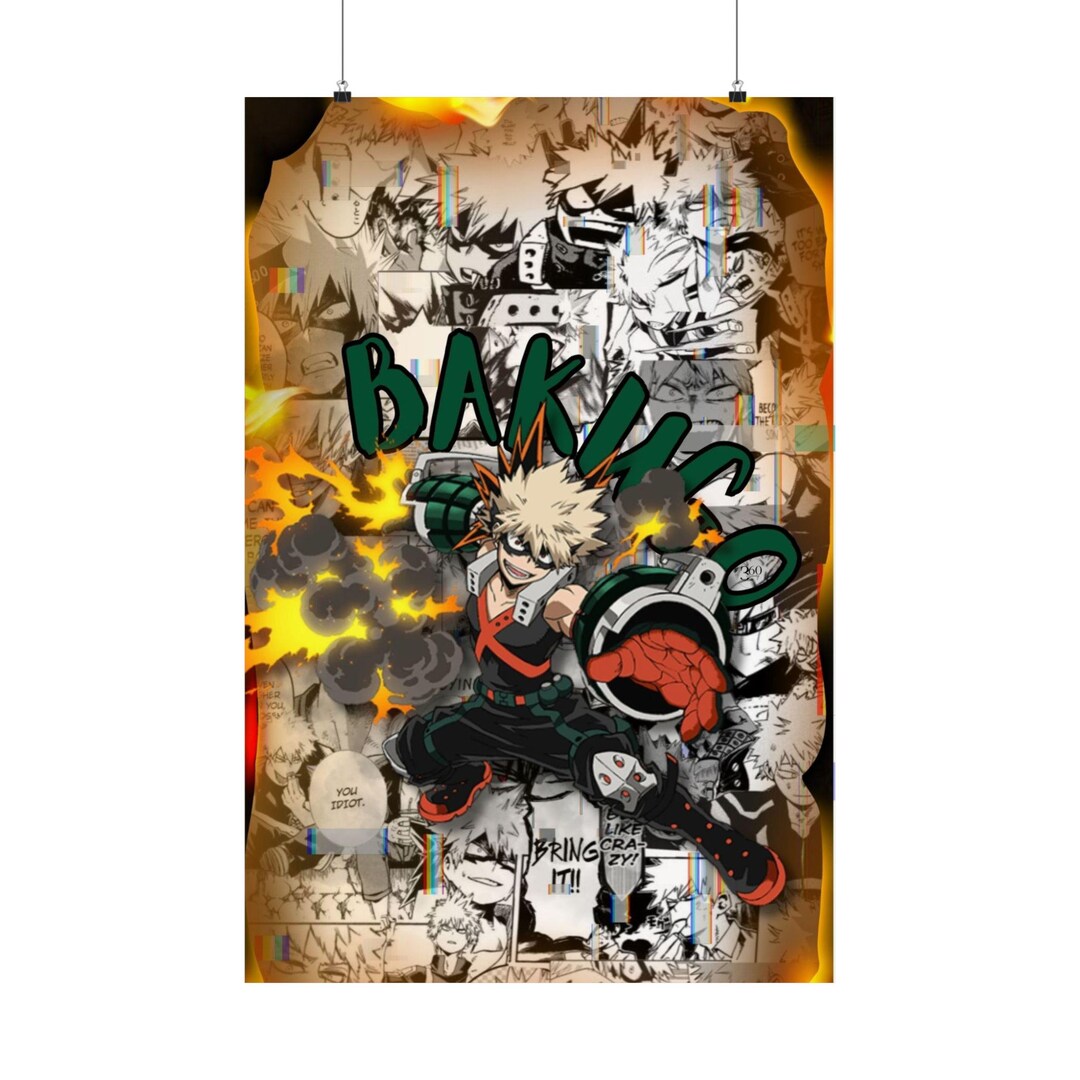 Custom My Hero Academia Katsuki Bakugo Vertical Poster, Wall Art, Anime ...