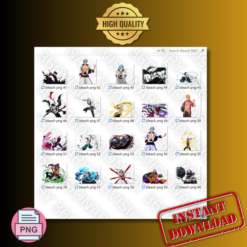 Bleach PNG Mega Bundle | 80 Anime PNG Files | Ichigo Kurosaki Clipart ...
